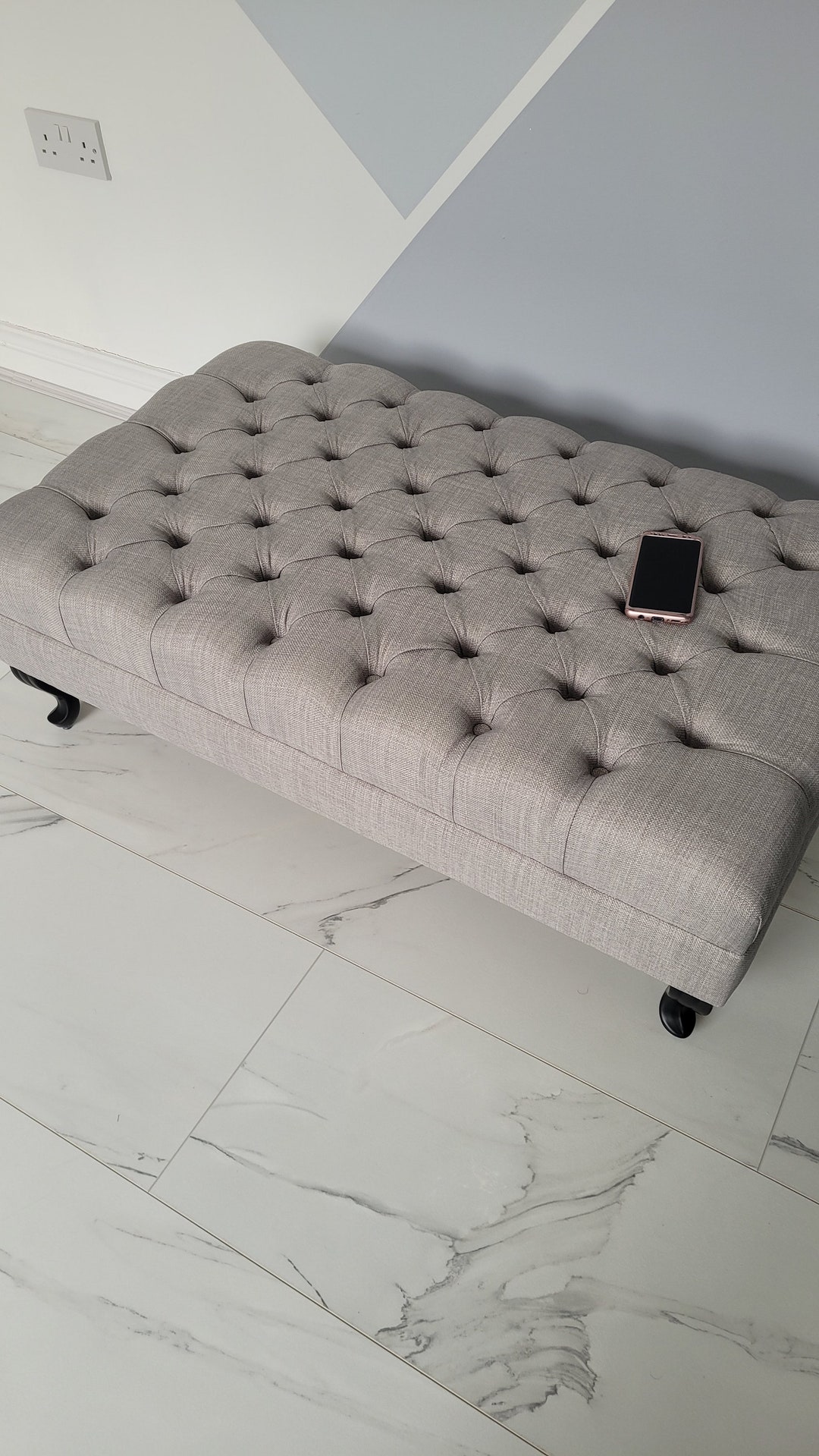 Deep Buttons Coffee Table Chesterfield Footstool Double Top - Etsy UK