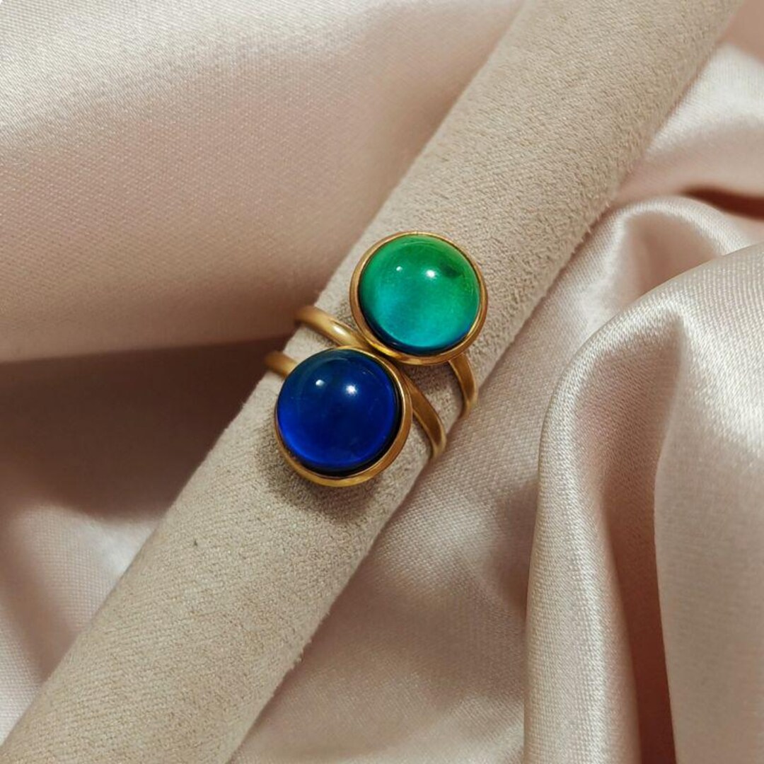 Stainless Steel Mood Ring Color Changing Ring Emotion Ring Mood Change ...