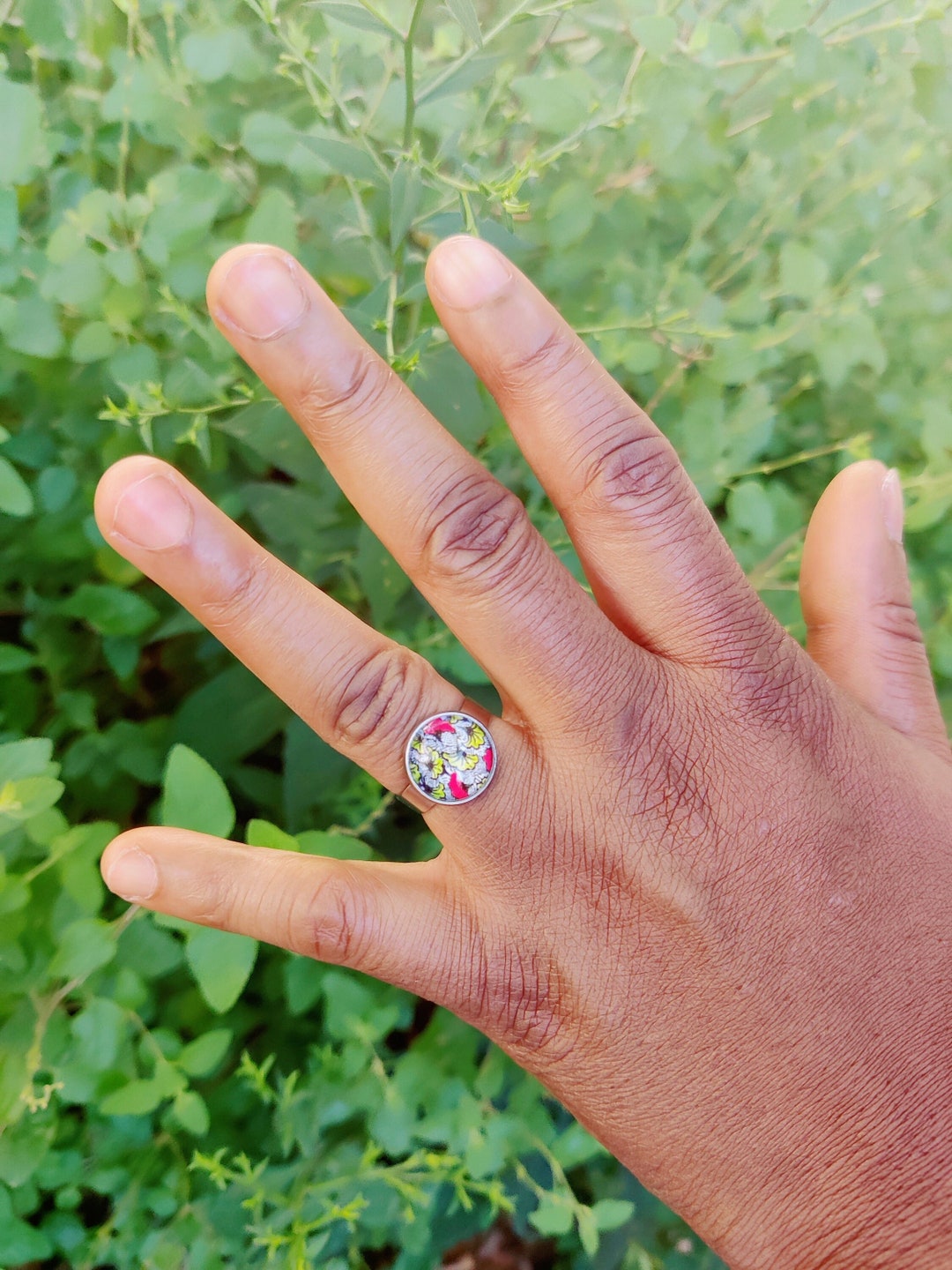 African Women's Ring in Floral Stainless Steel - Etsy