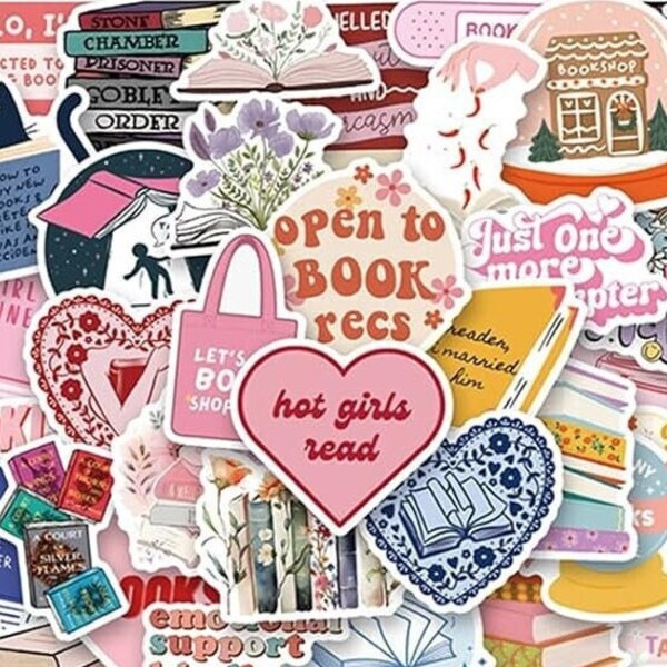 SJM Books Inspired Bookstack Sticker Multiple Finishes Water Resistant ...