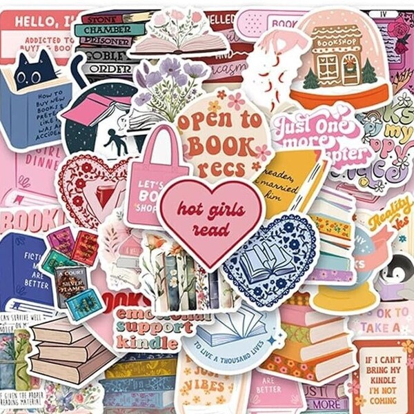 Aesthetic Book Sticker Packs - Etsy