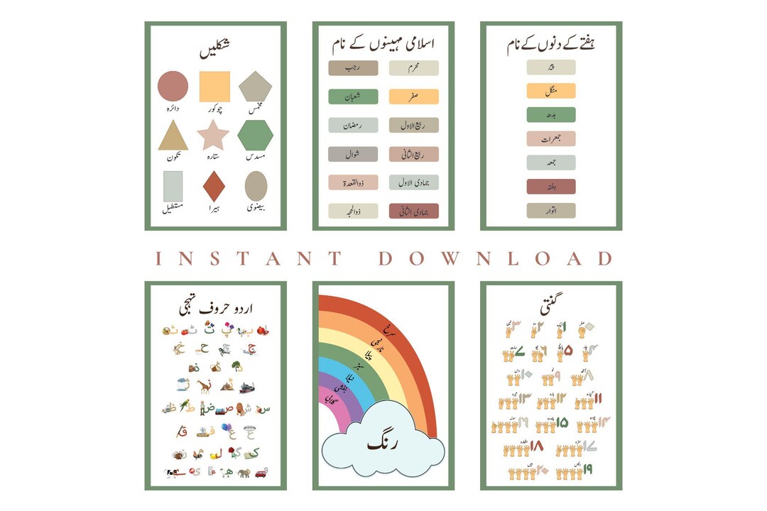 Urdu Posters | Urdu Language Learning Bundle | Educational Urdu Posters ...