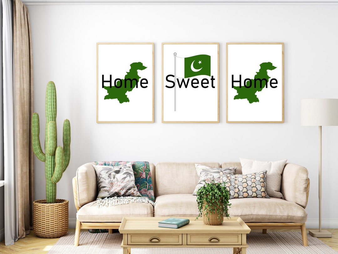 Pakistan Flag and Pakistan Map Wall Decor for Made in Pakistan Families ...
