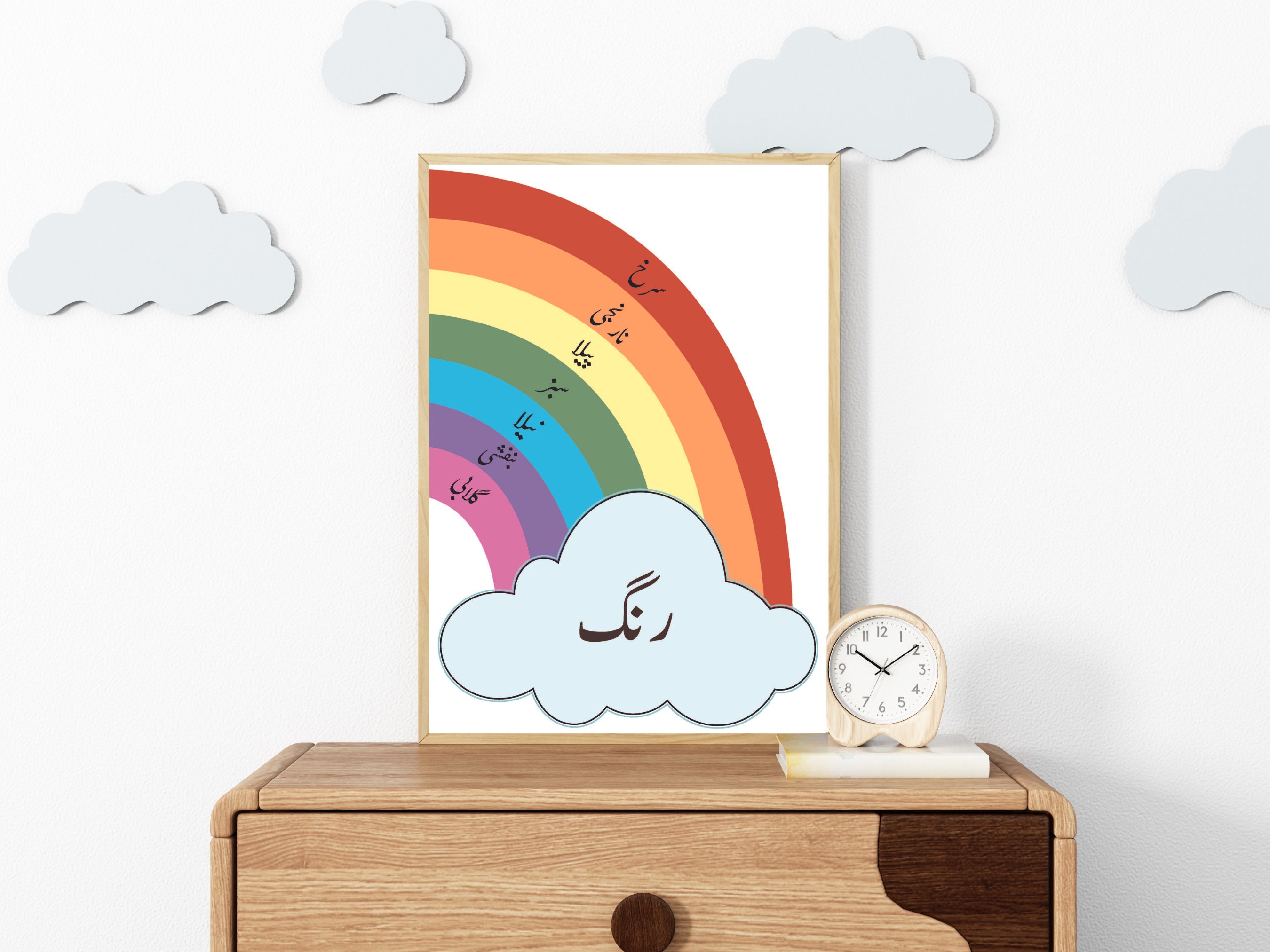Printable Digital Urdu Colors Rainbow Learning Poster PDF, Pre-school ...