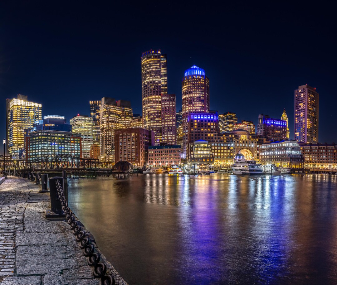 Boston Skyline Photo Print: Fan Pier Park Wall Art - Etsy