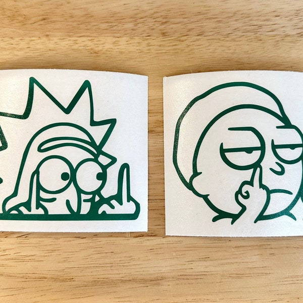 Rick and Morty Car Decal Middle Fingers - Etsy Australia