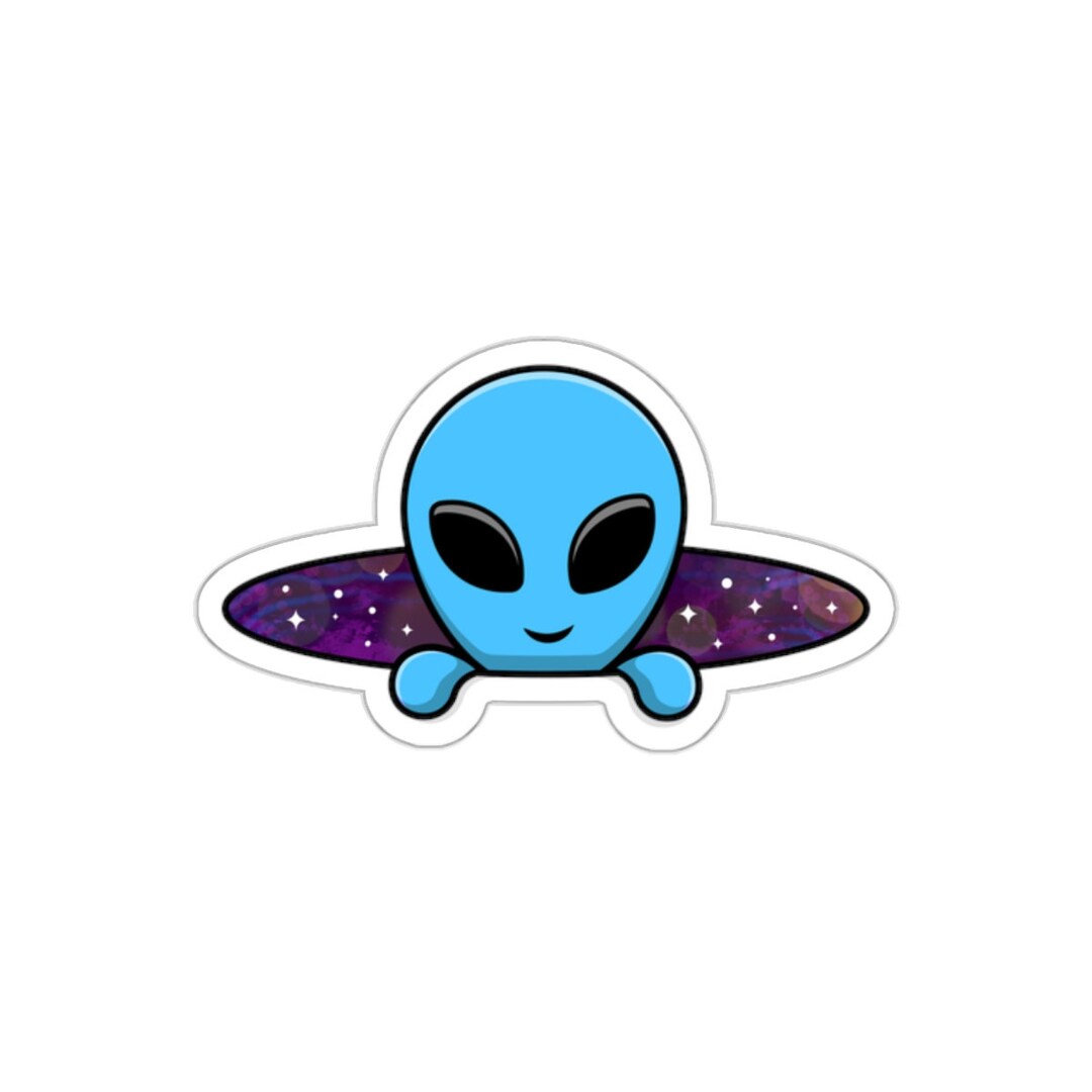 Peeking Alien Kiss-cut Stickers - Etsy