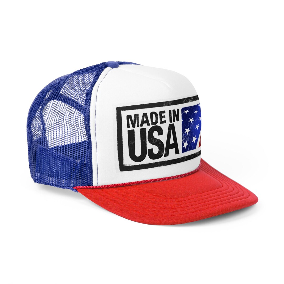 Made in the USA Trucker Cap, Patriotic Hat Independence Day Trucker Hat ...