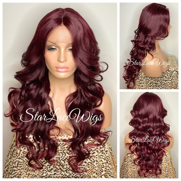 Burgundy Lace Wig - Etsy