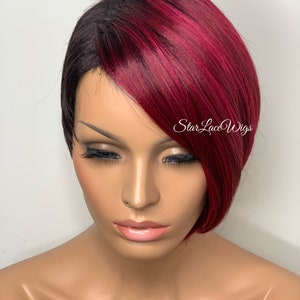Asymmetrical Bob Wig for Black Women - Etsy