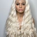 White Wig Wavy Silver Synthetic Lace Front Wig 26 Inch 13x4 Free Part ...