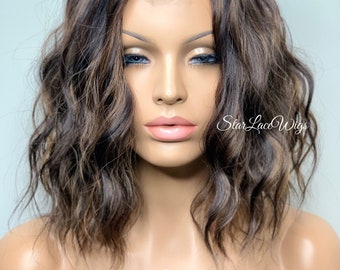 IMSTYLE Short Lace Front Wig Chocolate/black Brown Synthetic Wig, Short ...