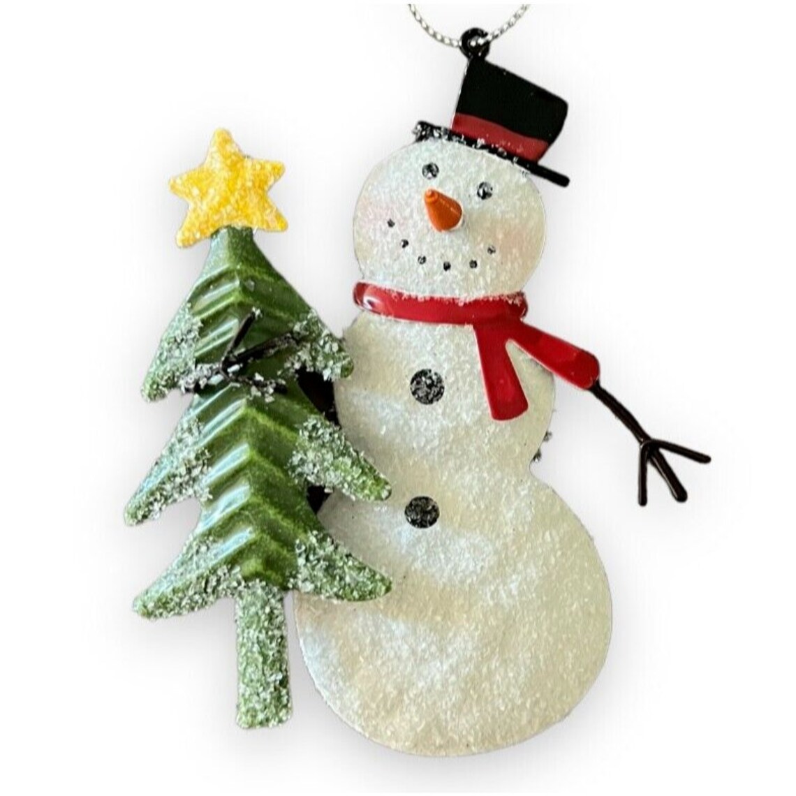 Metal Snowman Ornament Rustic Cabin Woods Woodland Retro Tin - Etsy