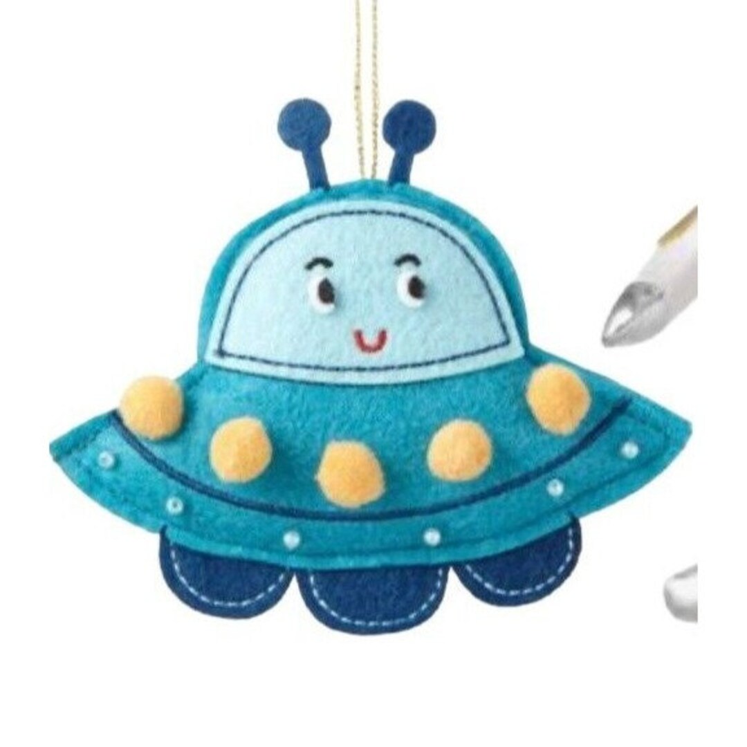 Space Ship Felt Ornament - Science Alien Cute Monster Travel Planet ...