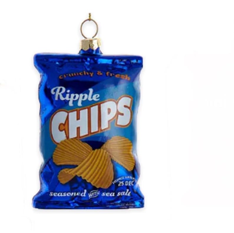 1 Snack Food Glass Ornament - Chips, Pretzels, Cheez Curls, Popcorn ...