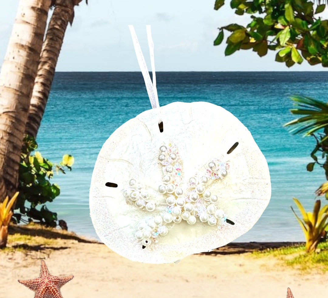 Sandollar Ornament - Sand Dollar Pearls Nautical Fish Ocean Barbie ...