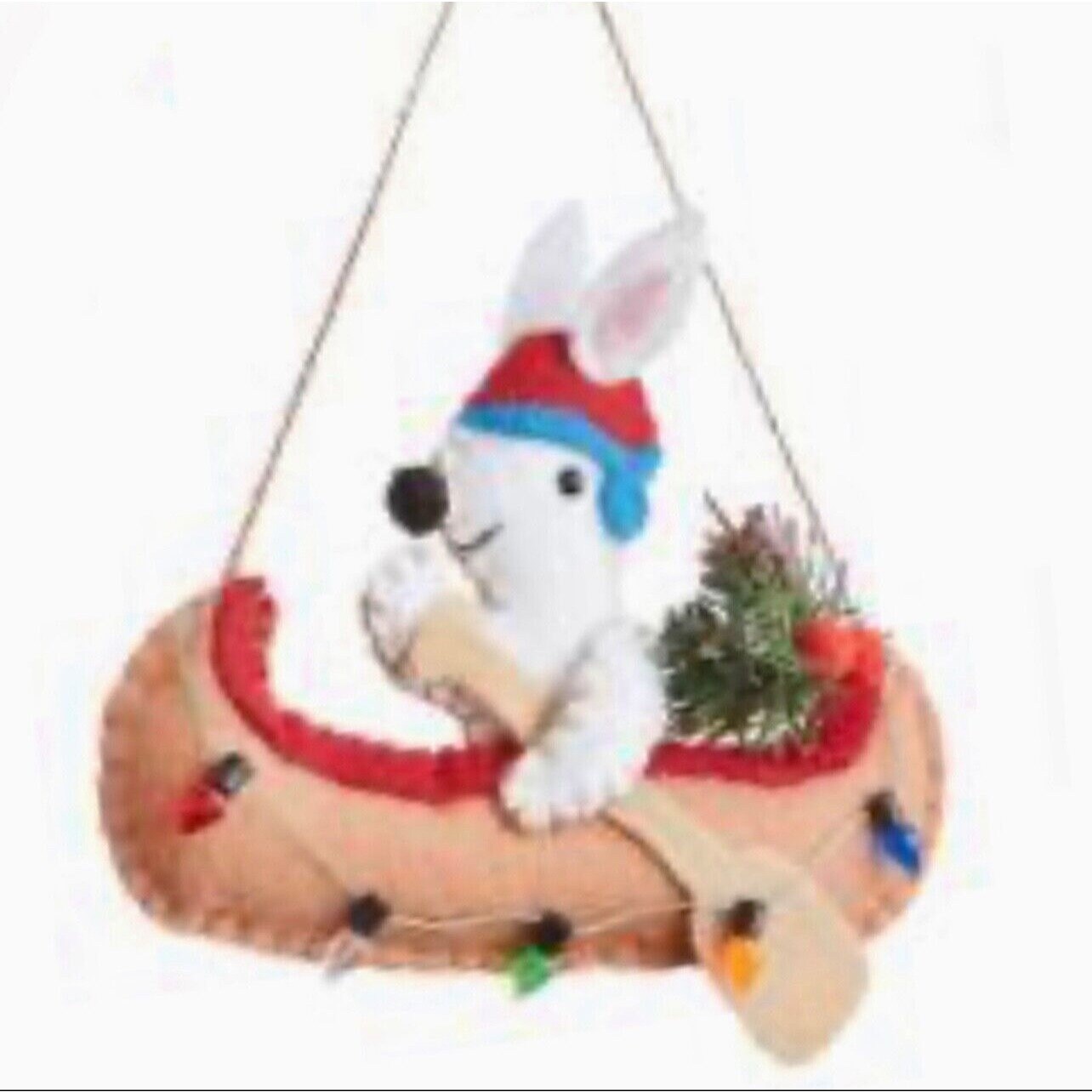 Rabbit Canoe Boat Felt Ornament Kayak Woodland Critter Zoo Animal ...