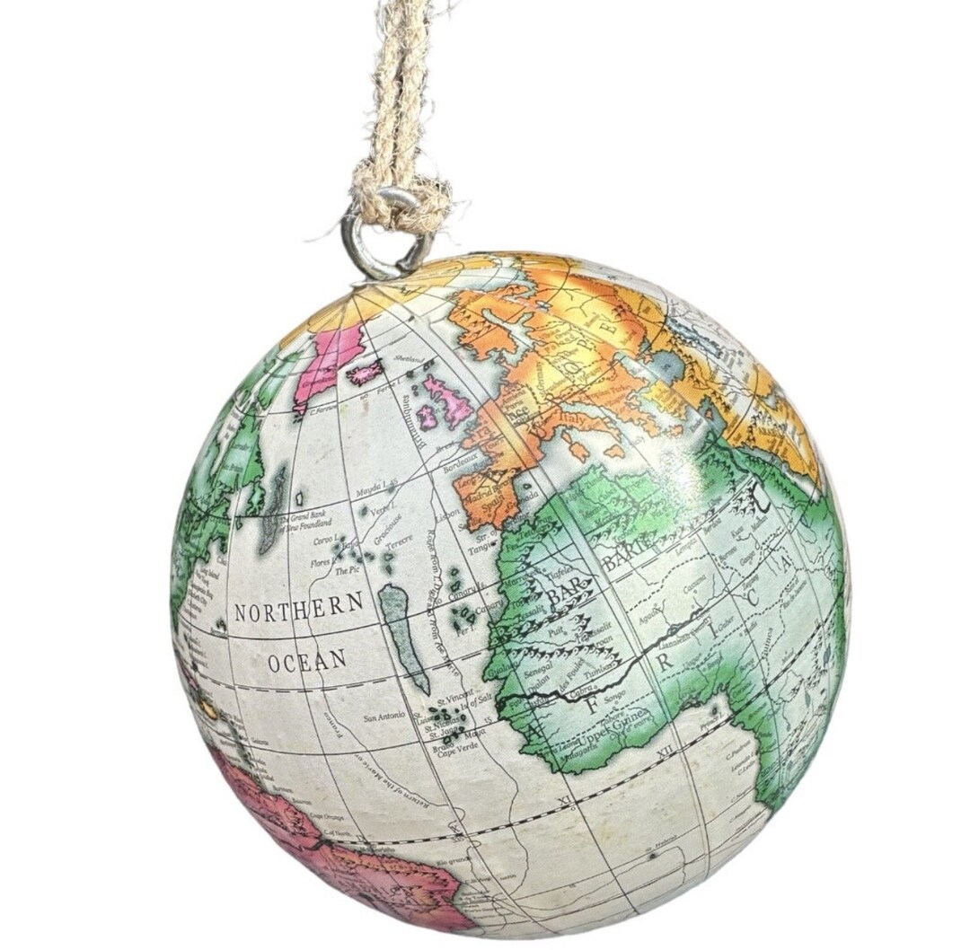 Globe Ornament - Earth America Map Travel Light Weight Restoration ...