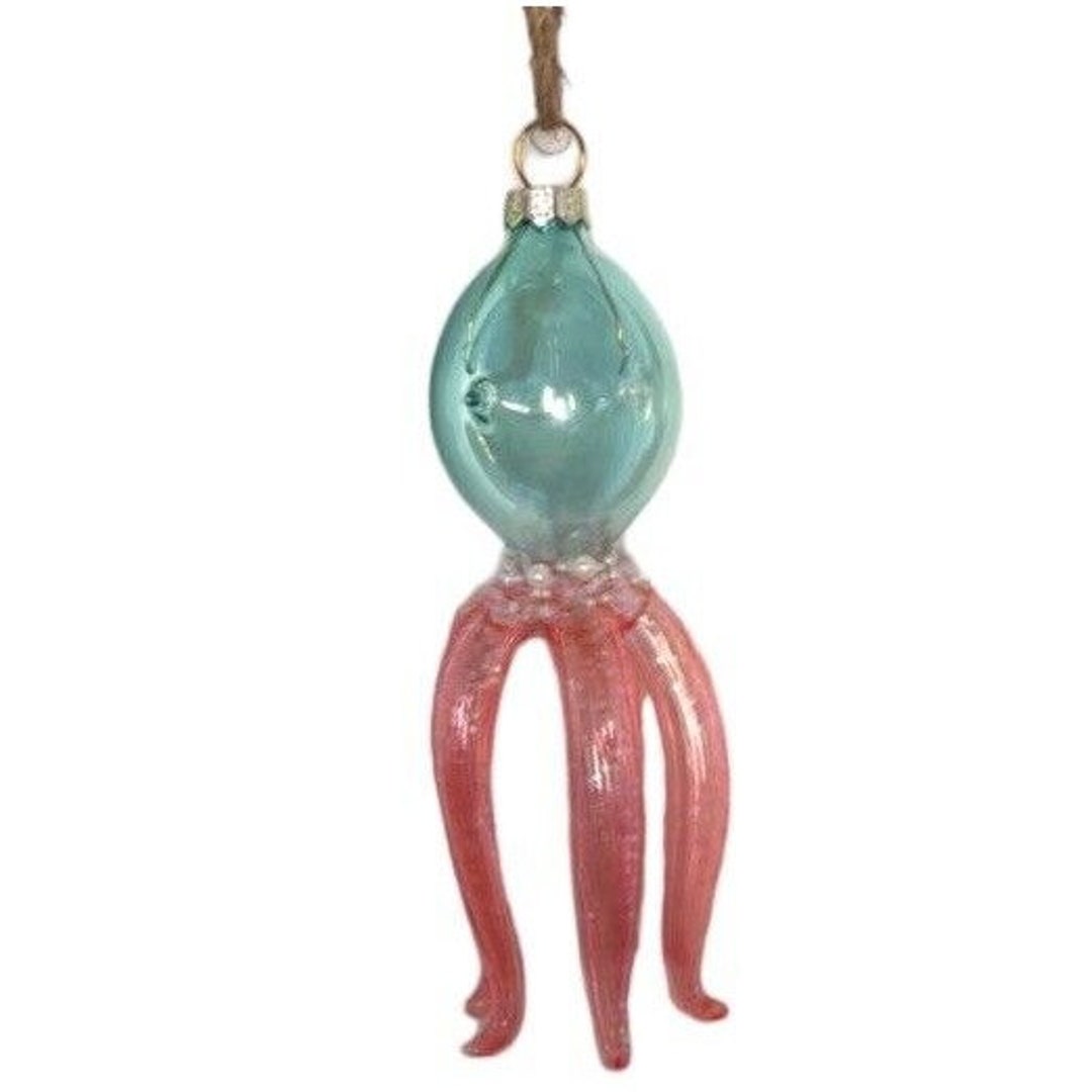Octopus Glass Ornament Steampunk Fish Ocean Nautical Beach Animal ...