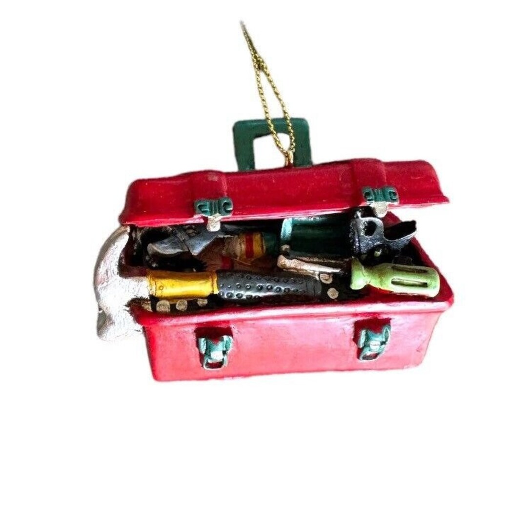Tool Box Ornament • Resin Hammer Screwdriver Construction Home Depot ...