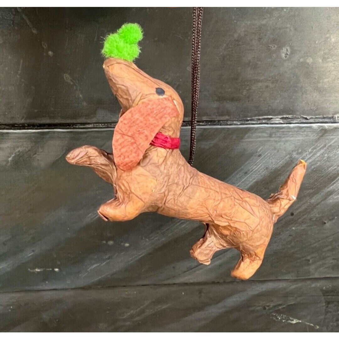 Wiener Dachshund Dog Ornament - Paper Mache Papier-mache Cute Birthday ...