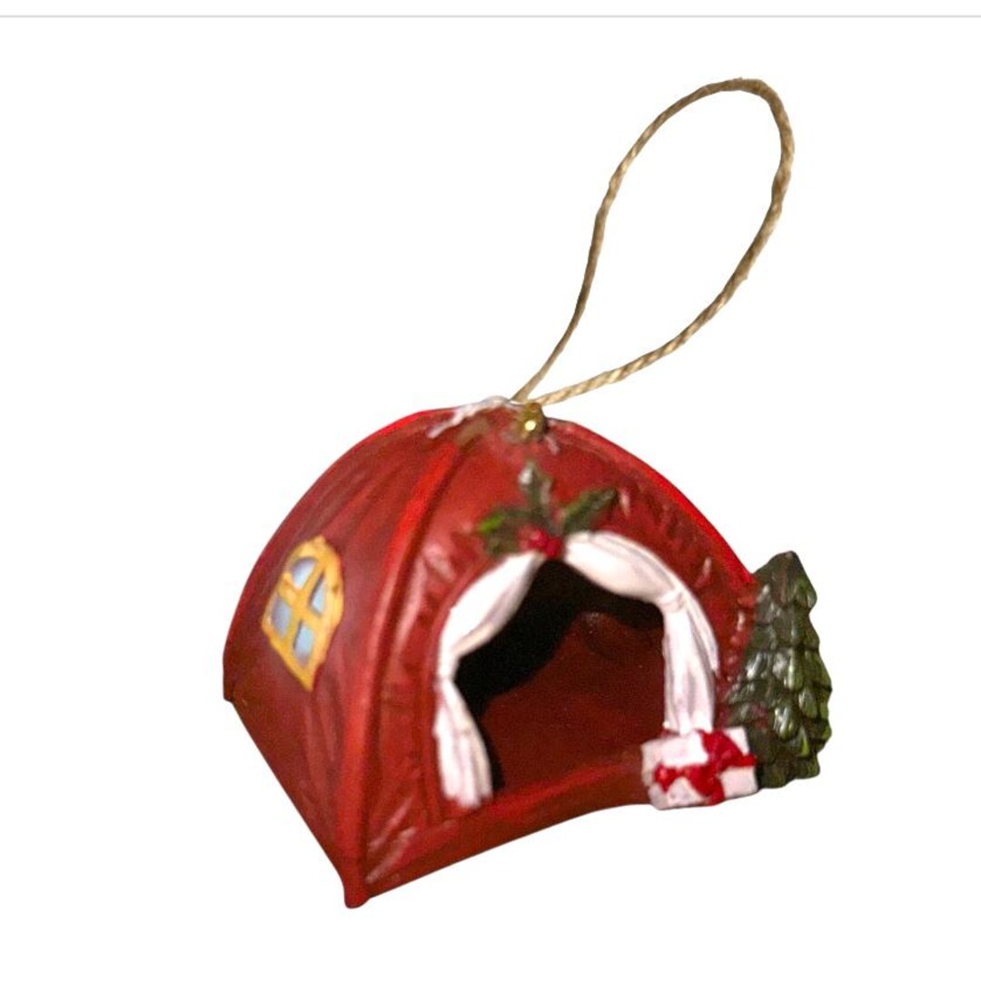 Camping Tent Resin Ornament - Family Vacation Hunting Fishing Outdoor ...