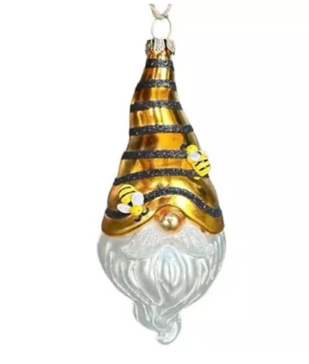 Beekeeper Santa / Gnome Glass Ornament - Garden Flower Bees Woods ...