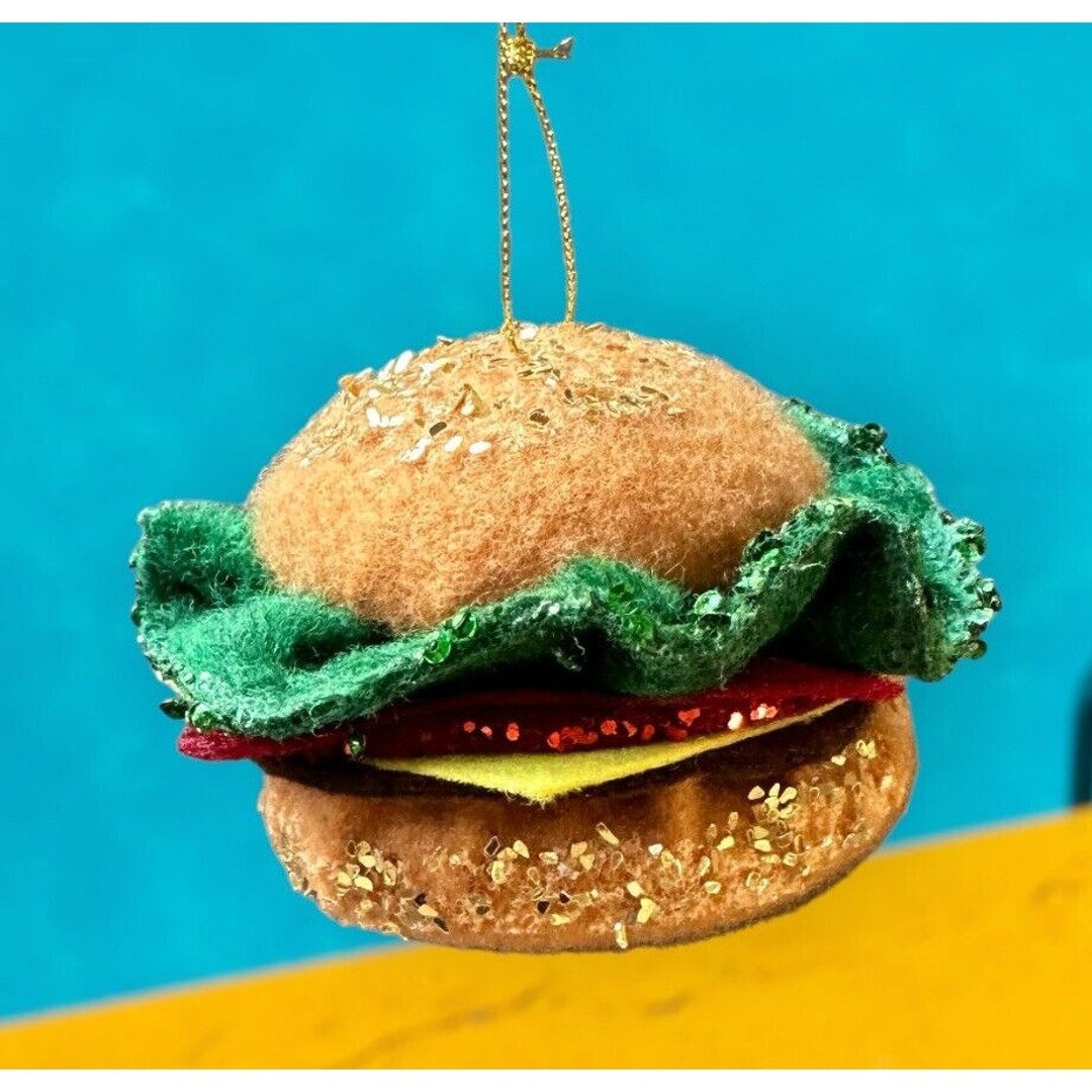 Hamburg Felt Ornament - Fabric Kids Birthday BBQ Mcdonalds In-n-out ...