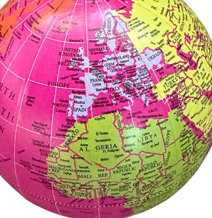 Hot Neon Pink Globe Desktop - Retro 80s Desk Earth America Map Travel ...