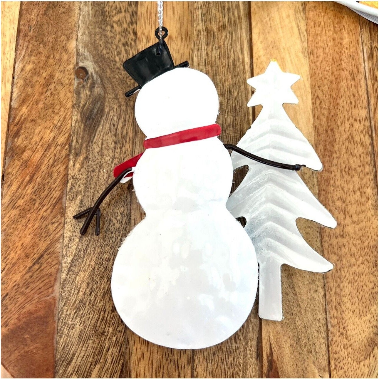 Metal Snowman Ornament Rustic Cabin Woods Woodland Retro Tin - Etsy