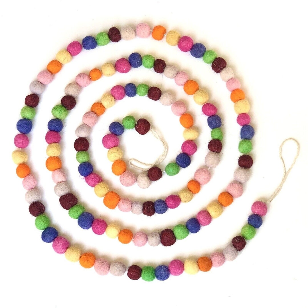 Multicolor Felt Garland Ornament - Arts & Crafts Magic Garden Fairy ...