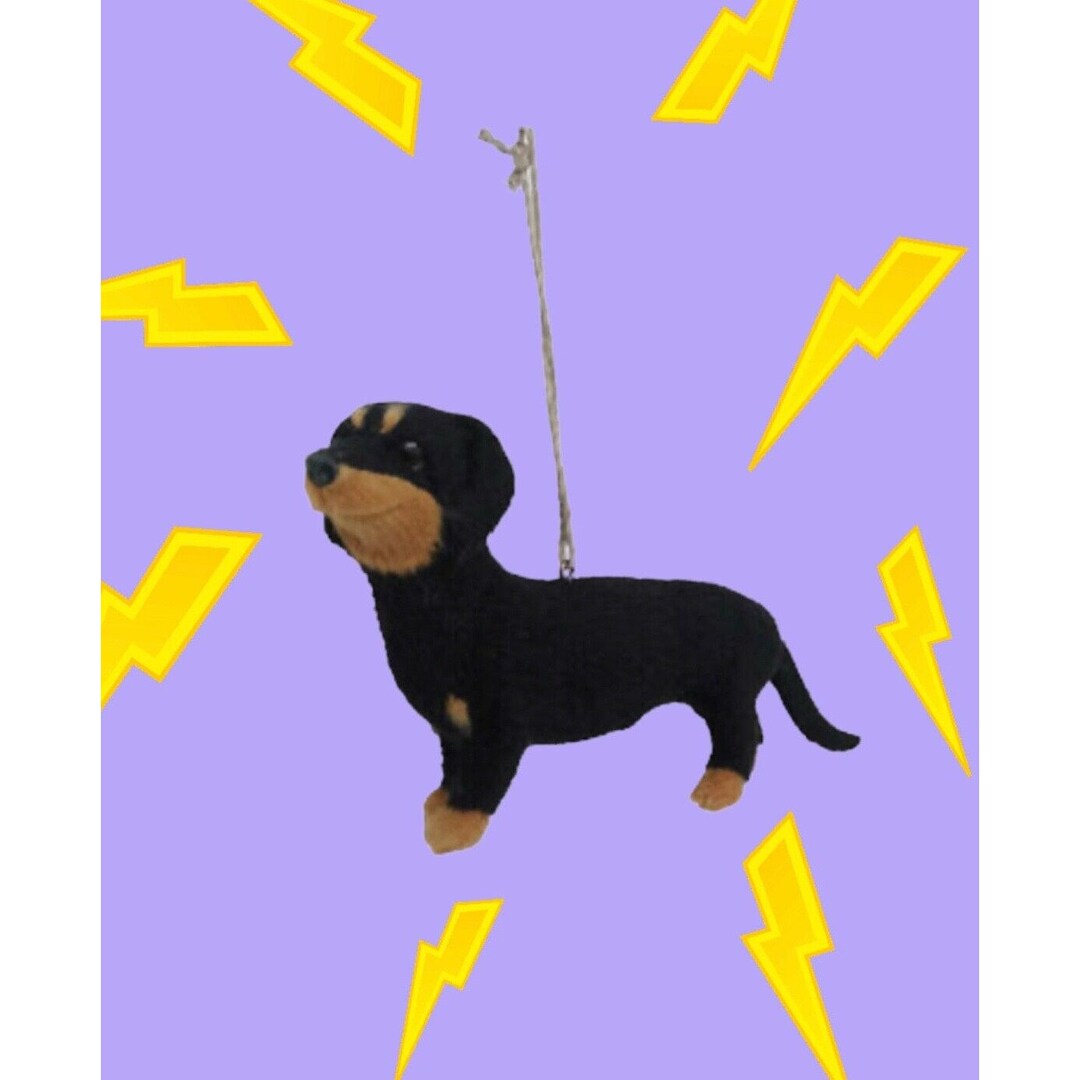 Dachshund Wiener Dog Ornament - Faux Fur Animal, Doll House Pet Toy ...