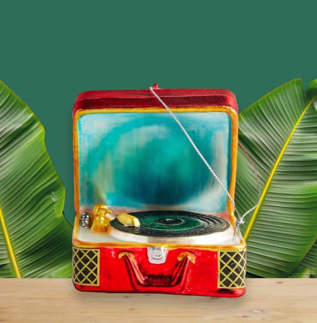 Record Player Glass Ornament Music Vinyl Motown Dance Bar Dancing ...