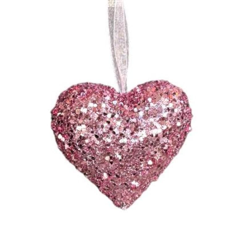Pink Heart Ornaments - Etsy
