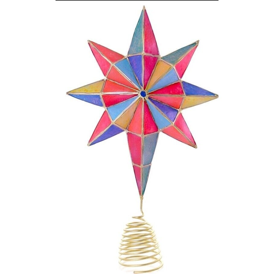Rainbow Star Christmas Star Tree Topper - Retro Danish Modern Glam New ...