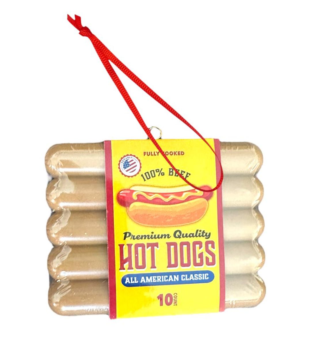 Hot Dog Ornament - Resin BBQ USA America Party Food Kids Birthday ...