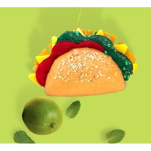 Taco Felt Ornament • Mexico Texas Spicy Mexican Food Cheese Burrito ...