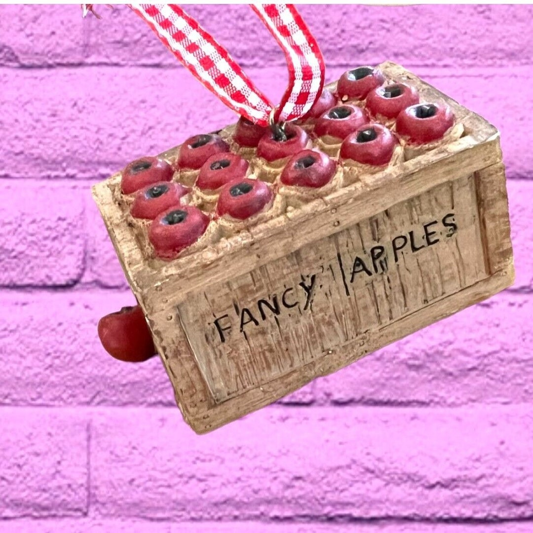 Apples Resin Ornament - Farm Garden Food Thanksgiving Supermarket Fruit ...