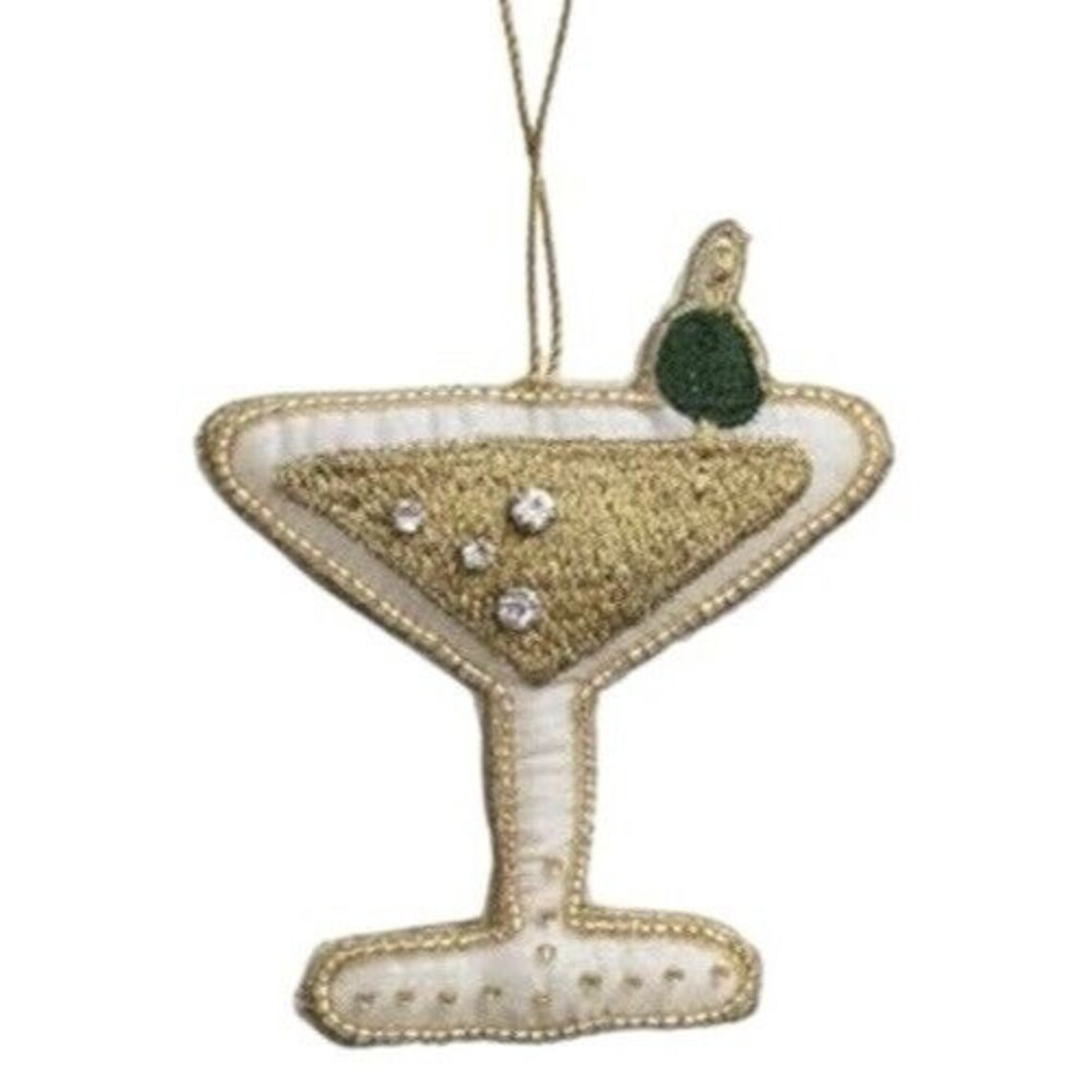 Martini Glass Beaded Ornament New Year Party Cocktail Vodka Gin Bar Art ...