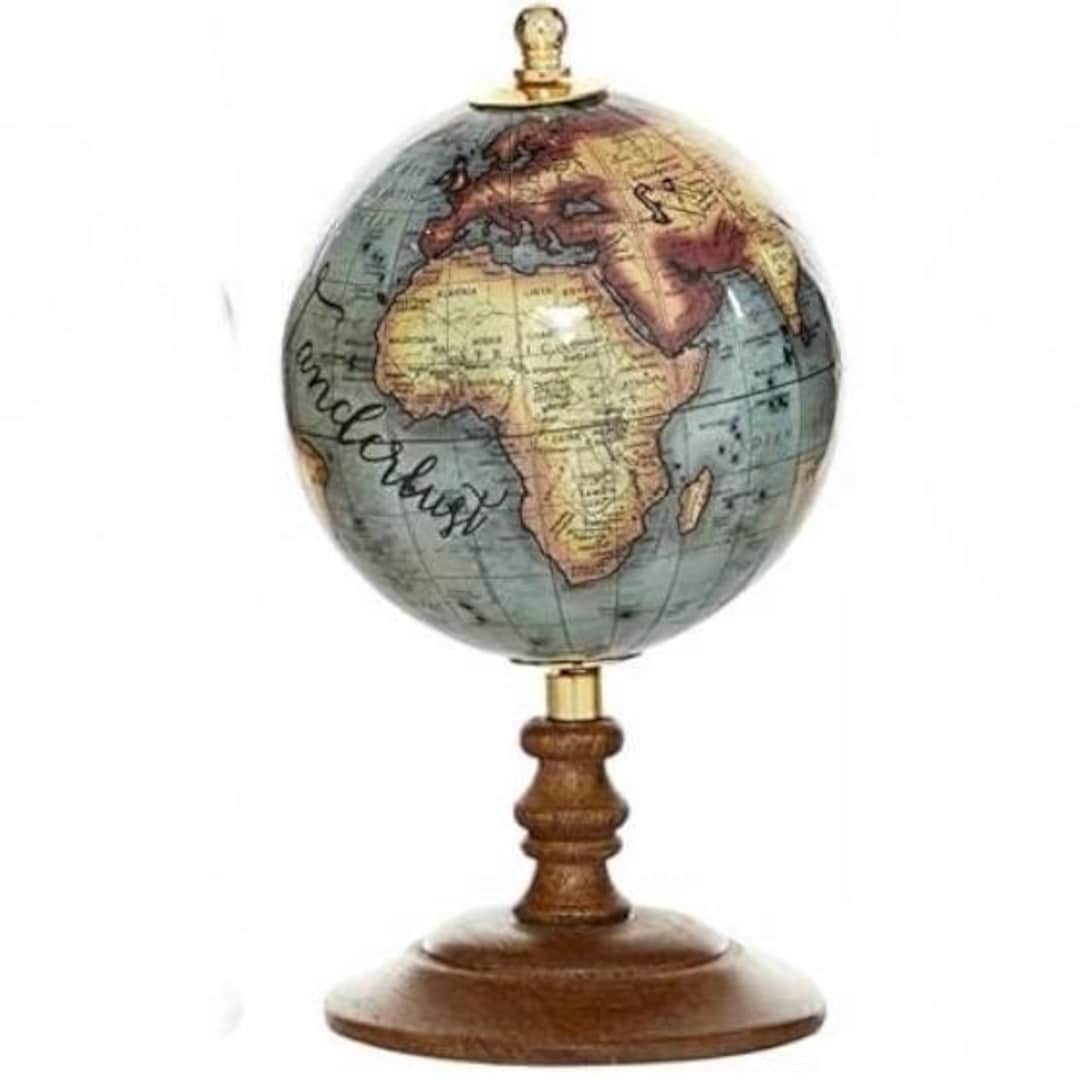 Small Globe - Steampunk Blue Desk Earth America Map Travel Light Weight ...