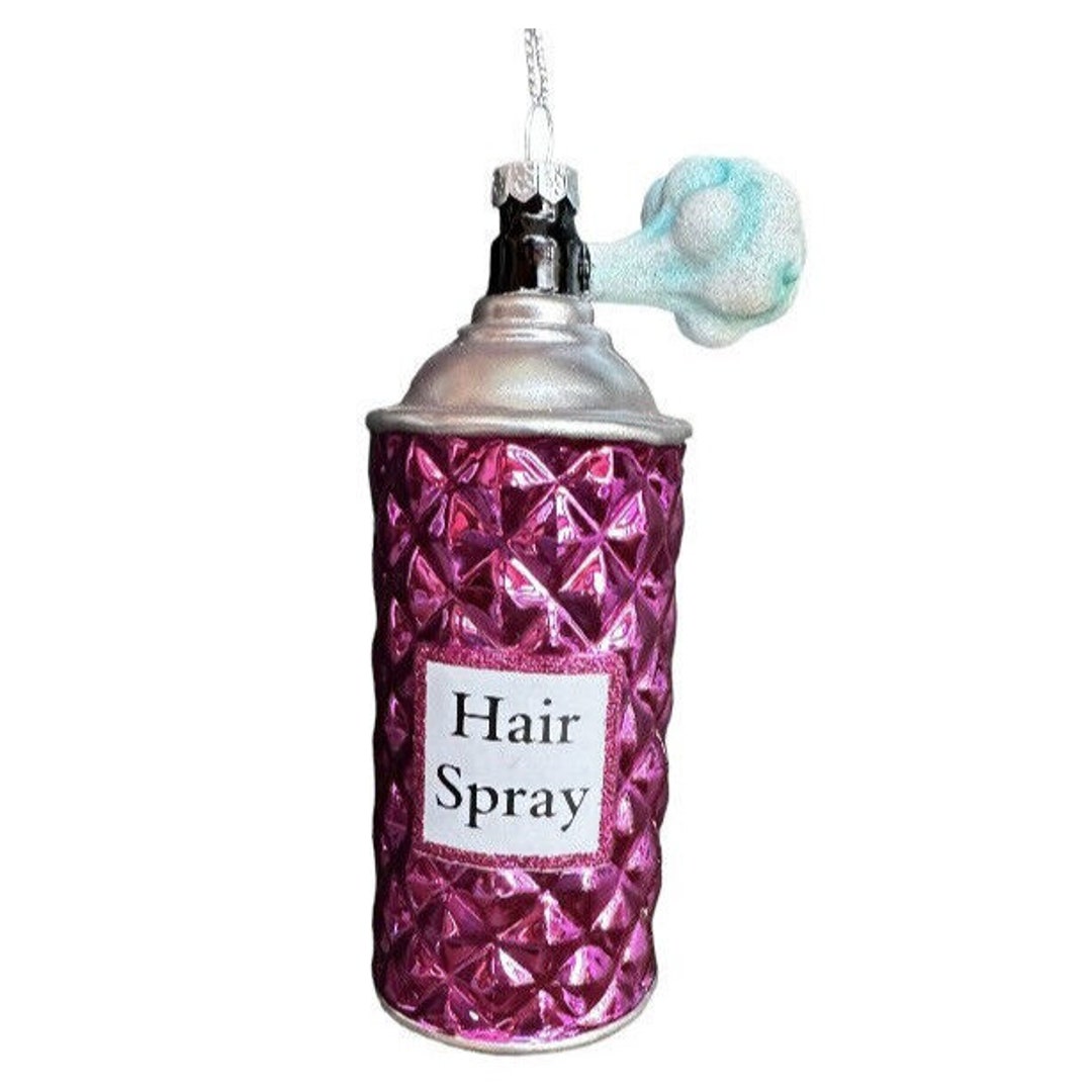 Retro Hairspray Glass Ornament - Hair Styling Makeup Beauty Barbie Pink ...
