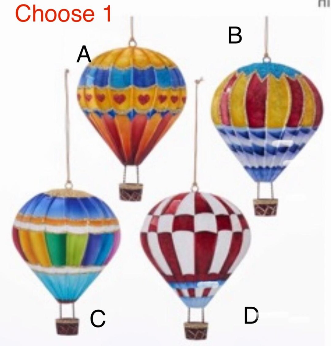 1 Hot Air Balloon Ornament / Craft Decoupage Add on - Retro Vintage Art ...