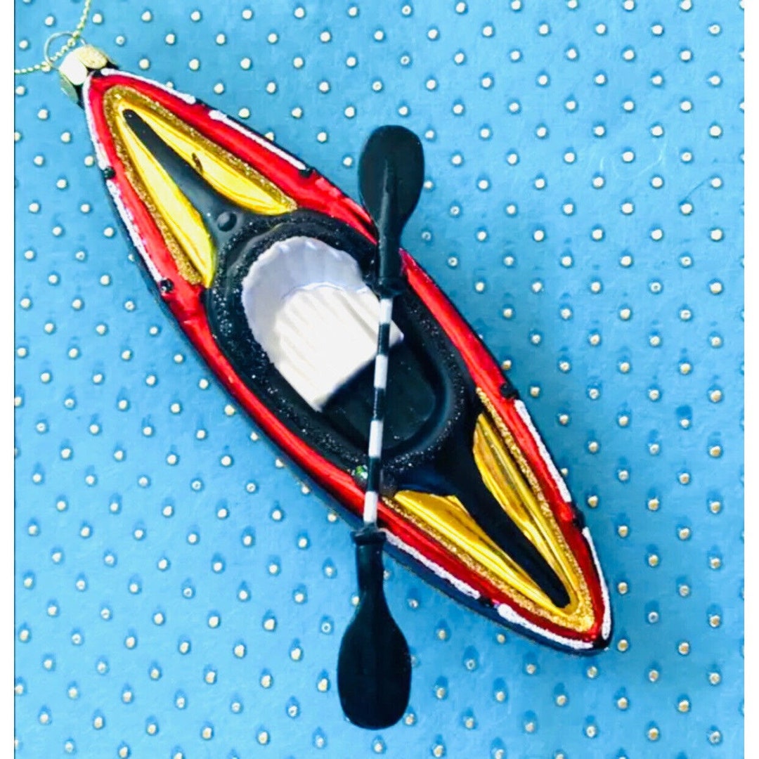 Kayak Glass Ornament - Sailboat Fishing Ocean Beach Boat Rowing River ...