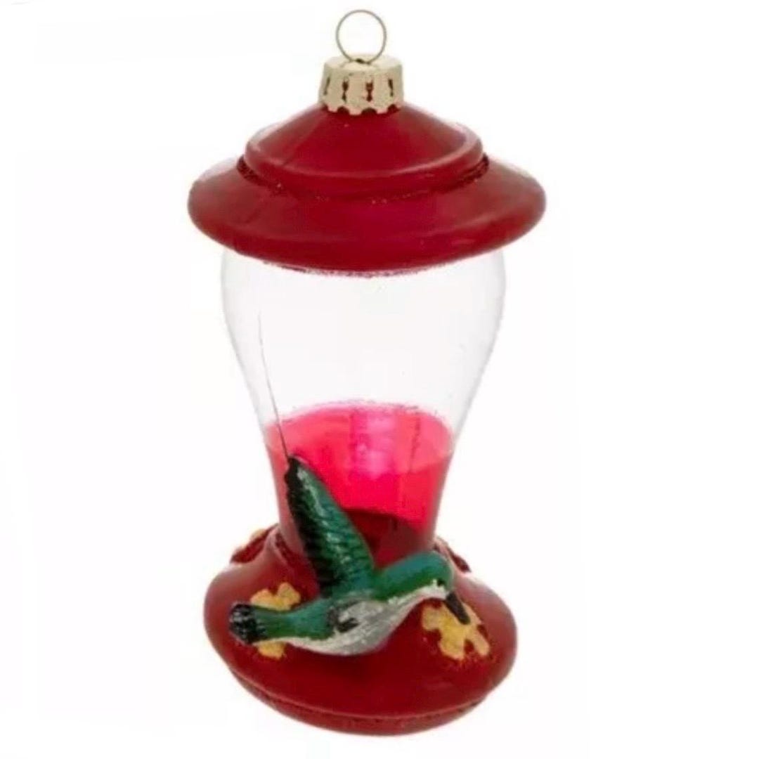 Hummingbird Feeder Glass Ornament - Flower Garden Easter Thanksgiving ...
