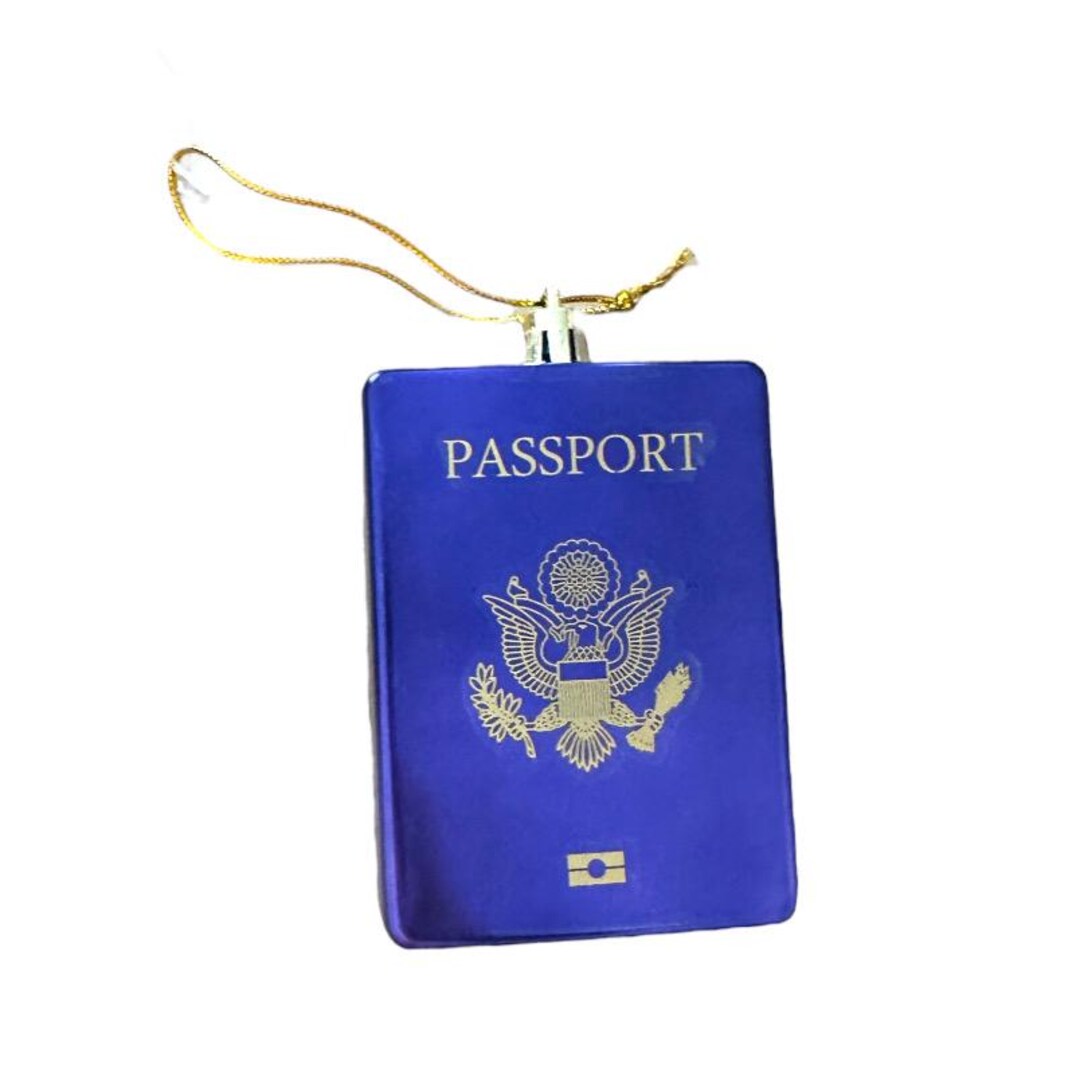 US American Passport Ornament - Plastic - Travel Vacation USA America ...