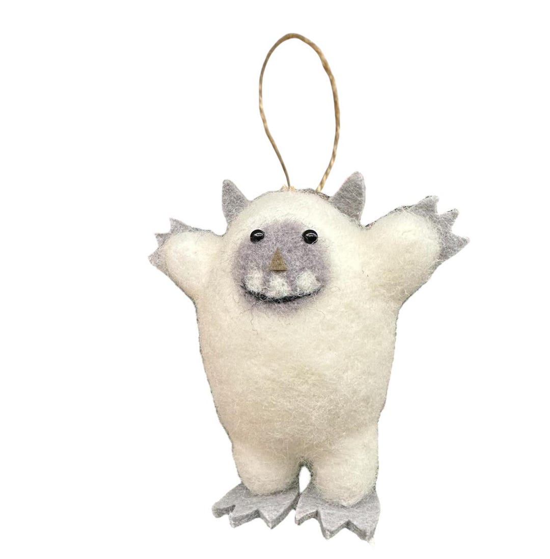 Yeti Felt Ornament • Forest Animal Woods Mountains Mythical Monster ...