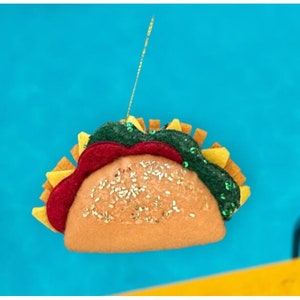 Taco Felt Ornament • Mexico Texas Spicy Mexican Food Cheese Burrito ...