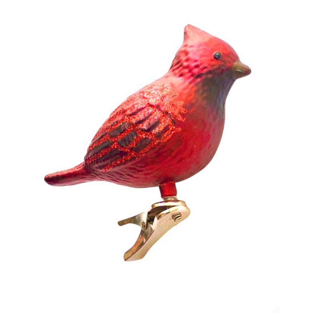 2 Red Bird Cardinal Clip on Bird Ornament - Woods Camping Forest Animal ...