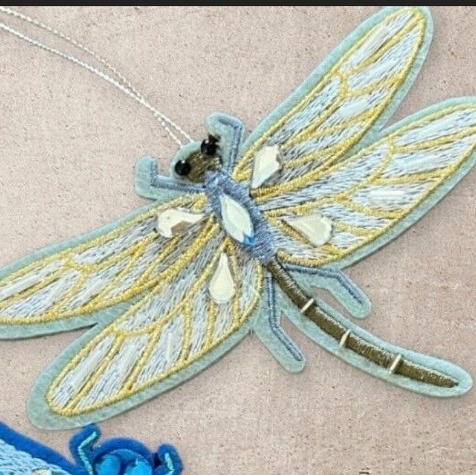 Dragonfly Ornament / Sweater Hat Patch Felt Insects Garden Nature Art ...