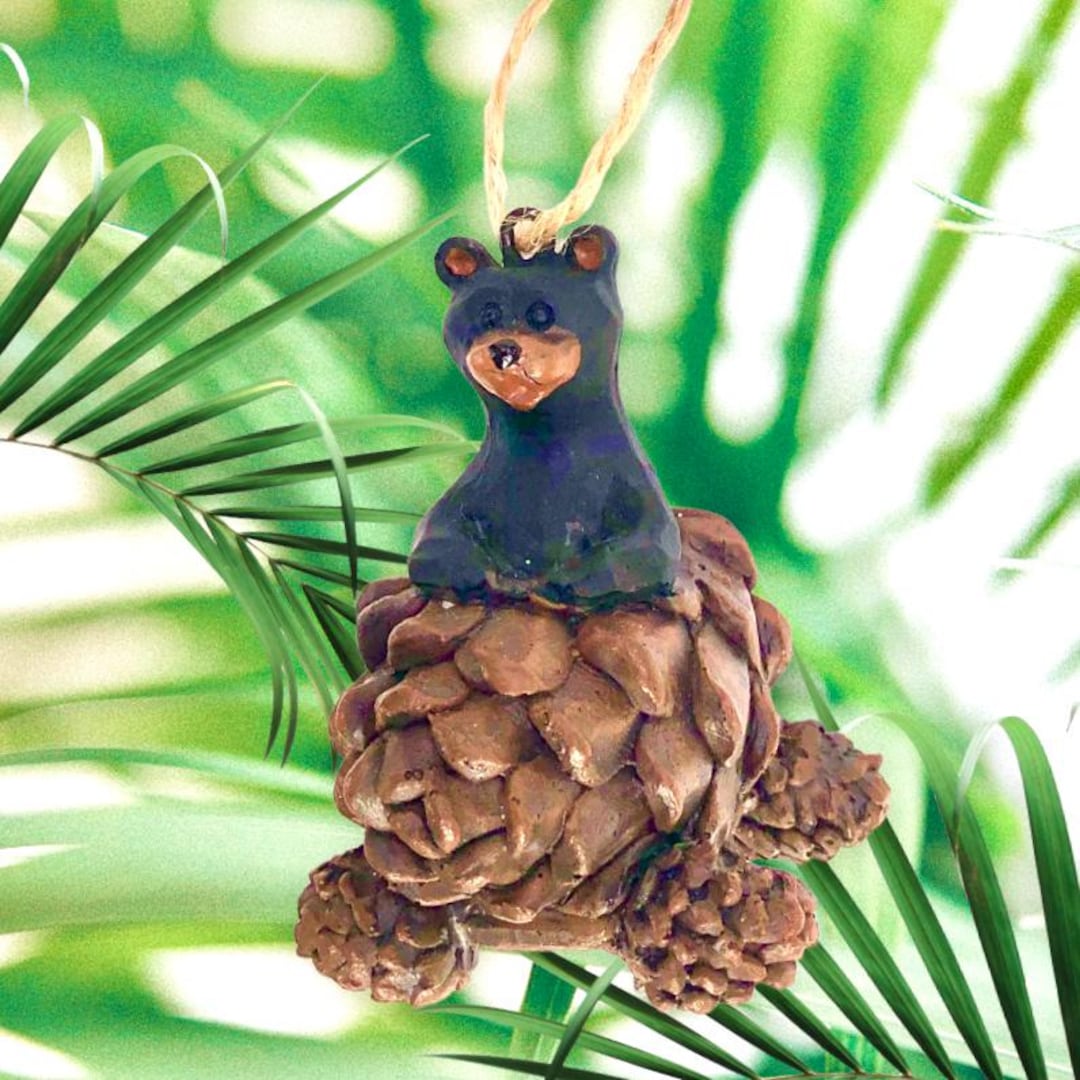 Cute Bear Acorn Go Kart Ornament - Car Retro Resin Camp Woods Hiking ...